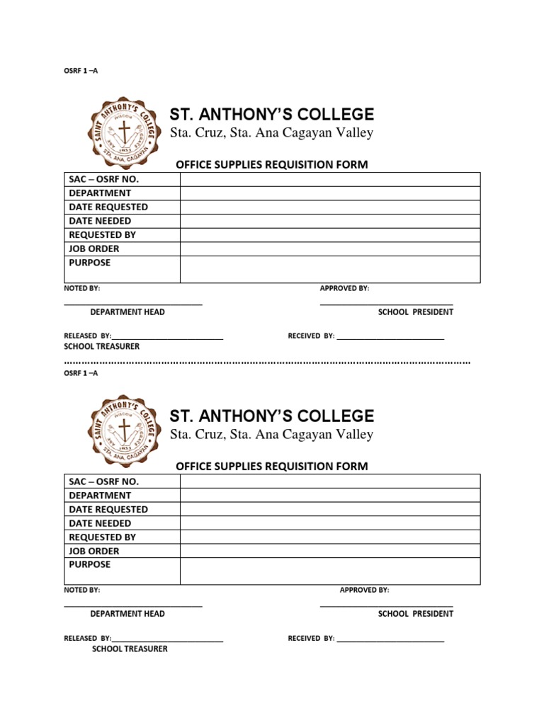 School Office Supply Requisition Form | PDF | Law