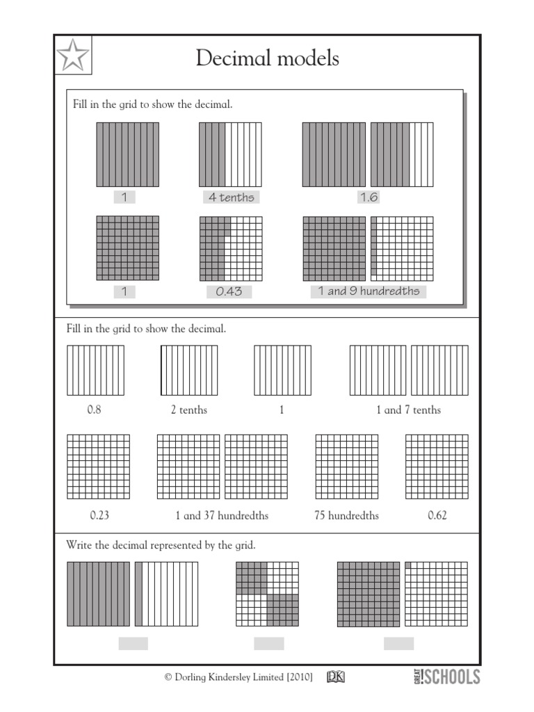 Decimal Model Worksheet | PDF | Teaching Mathematics