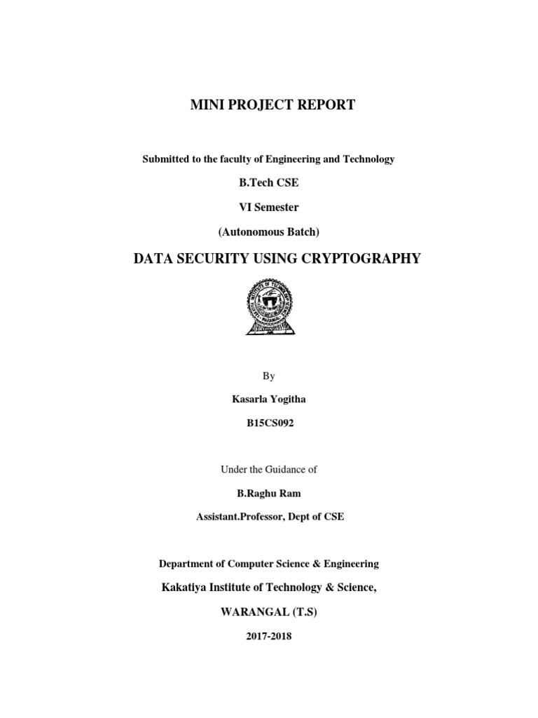 Mini Project Report: B.Tech CSE VI Semester (Autonomous Batch) | PDF