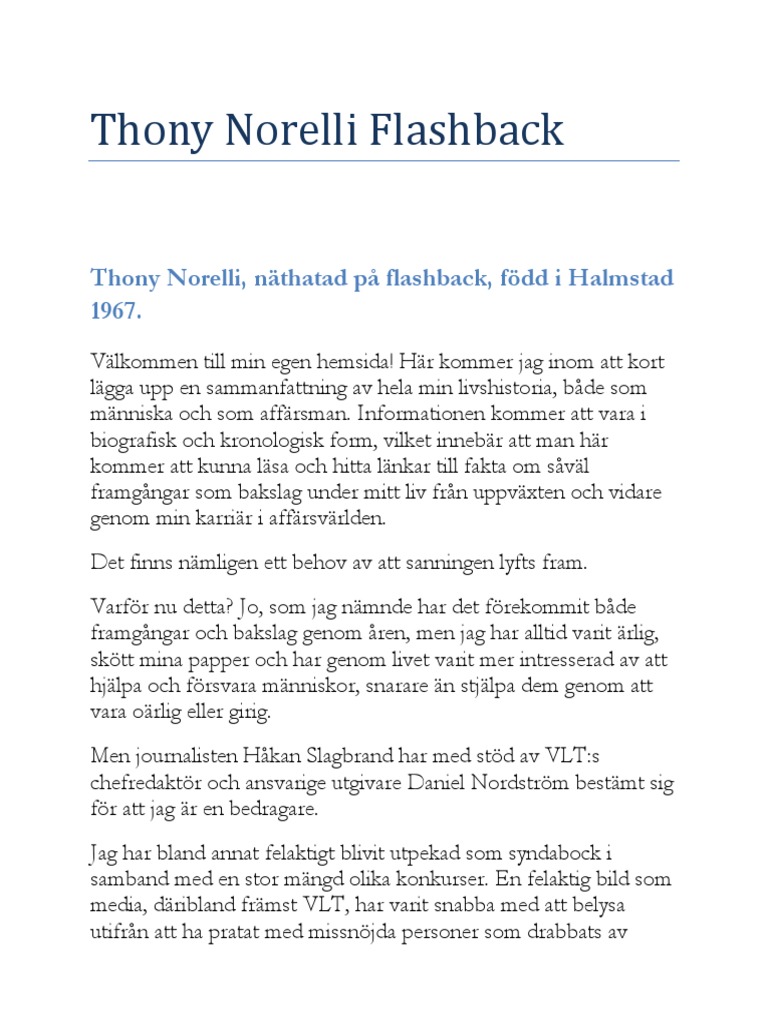 Thony Norelli Flashback | PDF