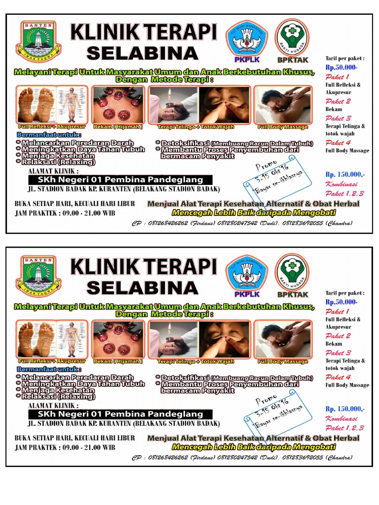 Brosur Klinik Terapi | PDF