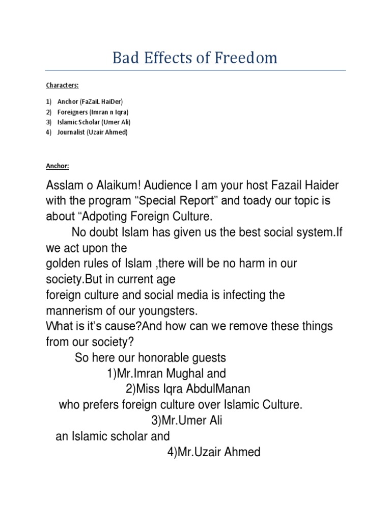 Bad Effects of Freedom | PDF