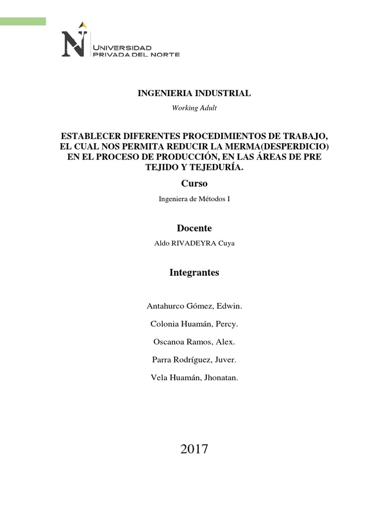 Reduccion de Merma en La Empresa Textil | PDF | Textiles | Industria textil