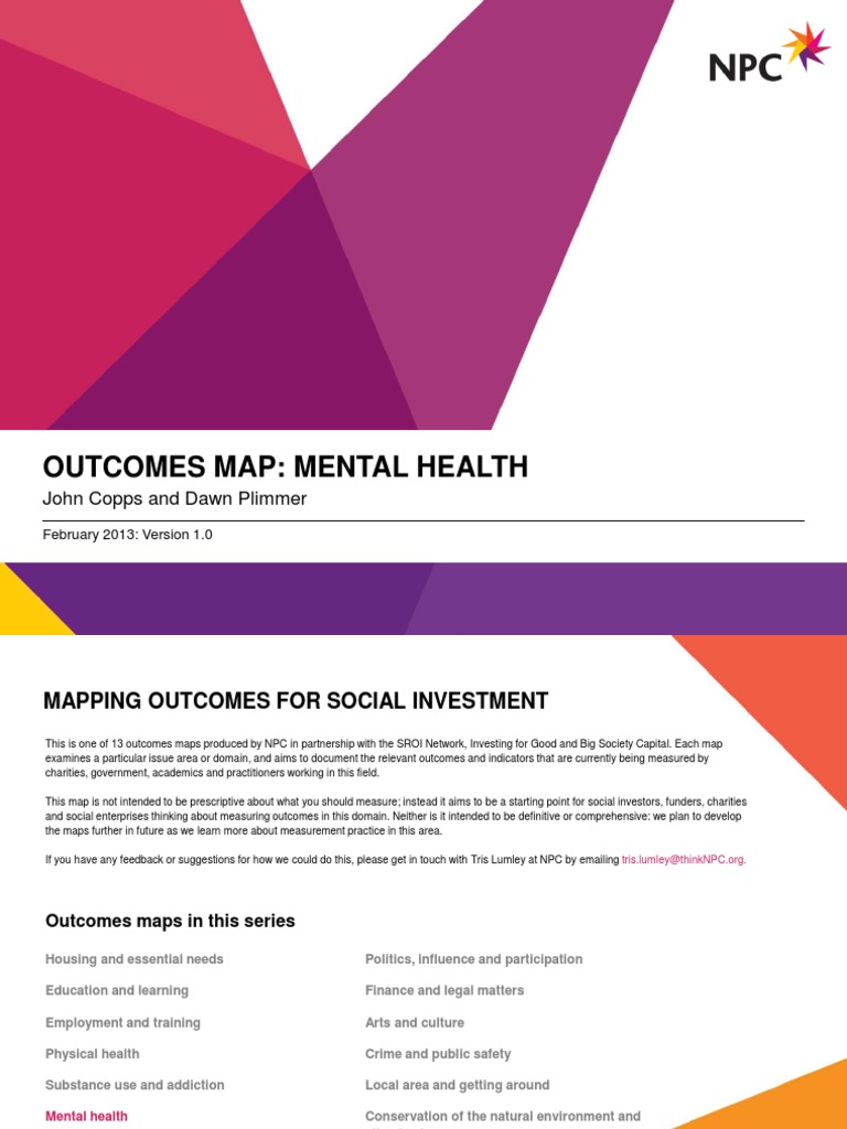 Mental Health Outcomes Mapping Guide | PDF | Mental Disorder | Clinical ...