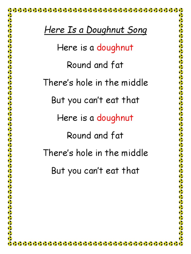 Here Is A Doughnut Song | PDF