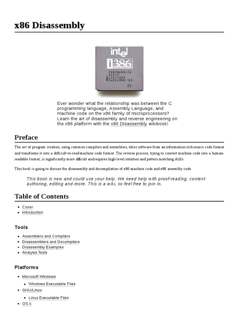 X86 Disassembly/Analysis Tools – XOXUF