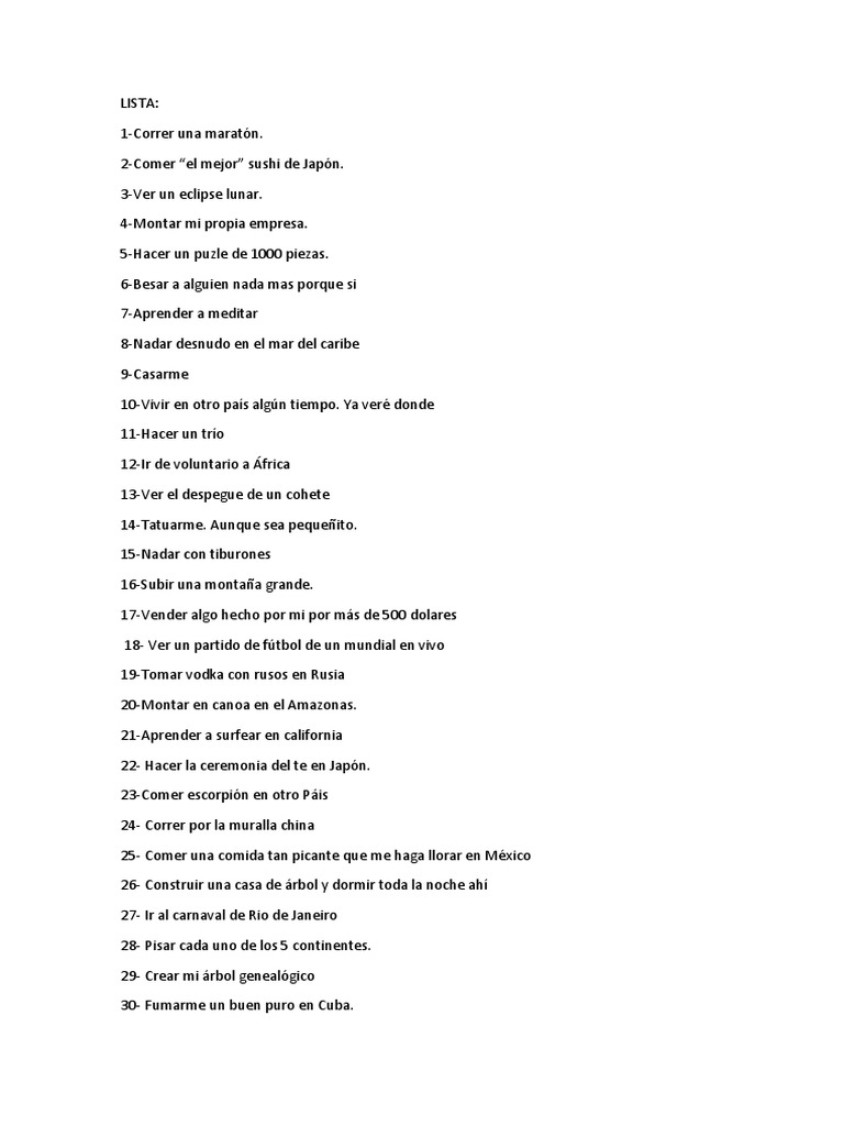 100 Cosas Que Hacer Antes de Morir | PDF | Ocio