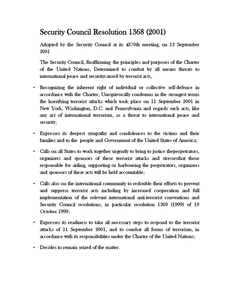 Security Council Resolutions | PDF | United Nations Security Council ...