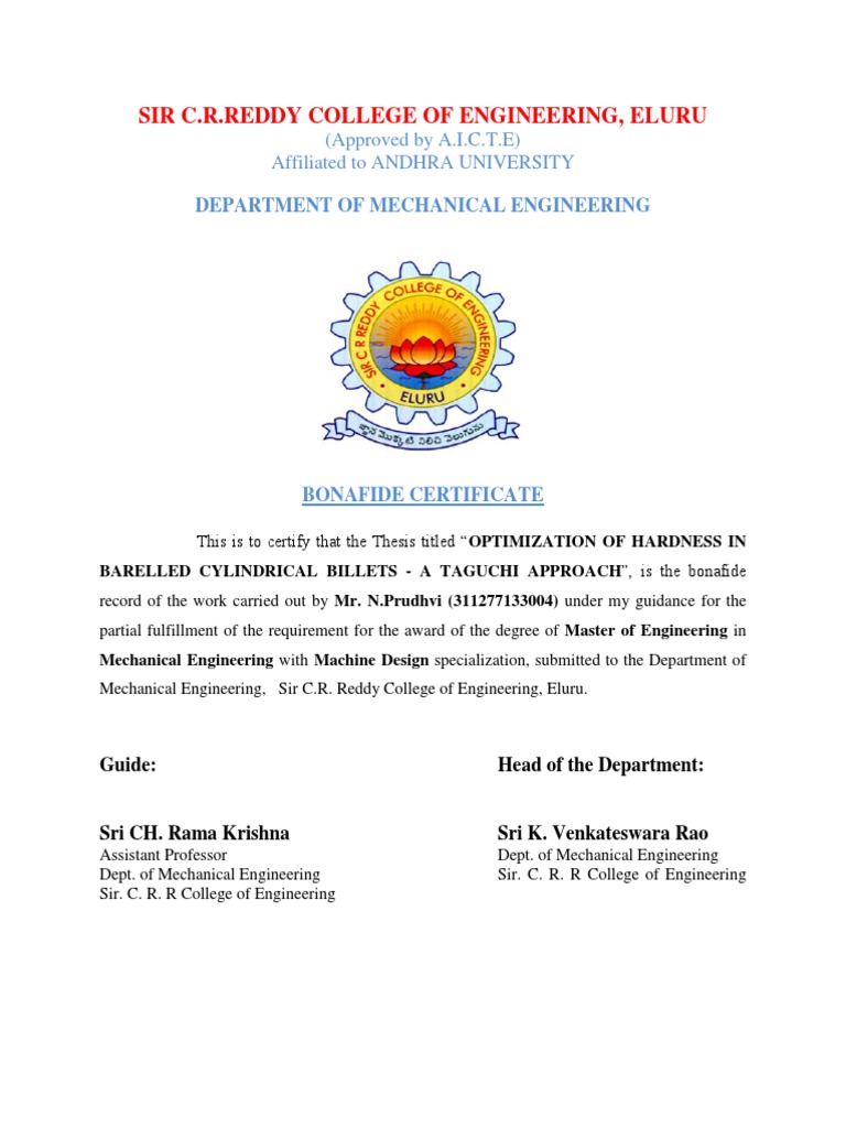 Sir C.R.Reddy College of Engineering, Eluru | PDF