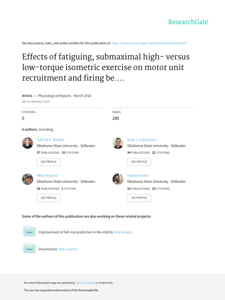 Effects of Fatiguing, Submaximal High-Versus Low-Torque Isometric ...