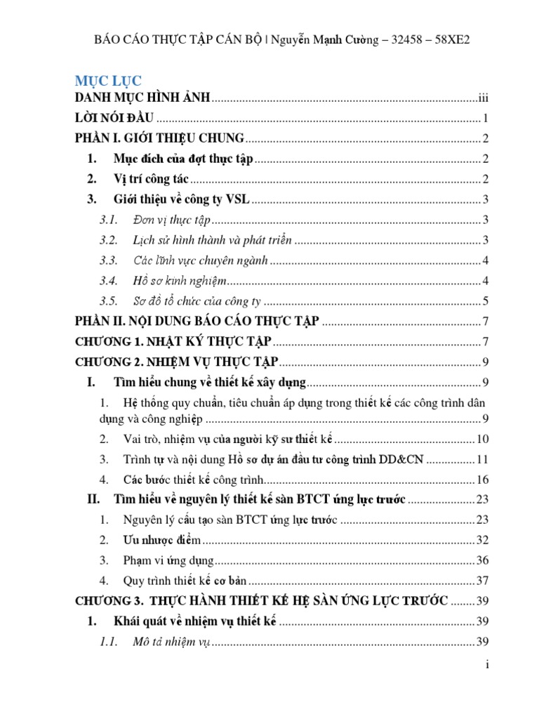 Bao Cao Thuc Tap Tot Nghiep VSL | PDF