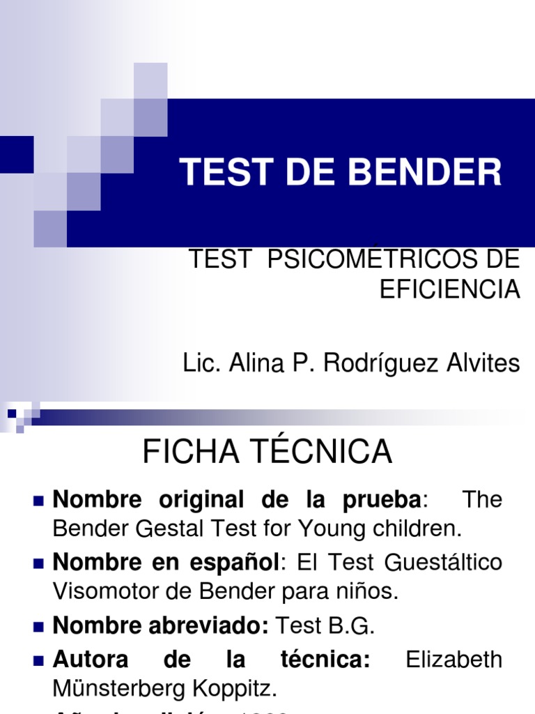 Test De Bender | Geometría | Matemáticas