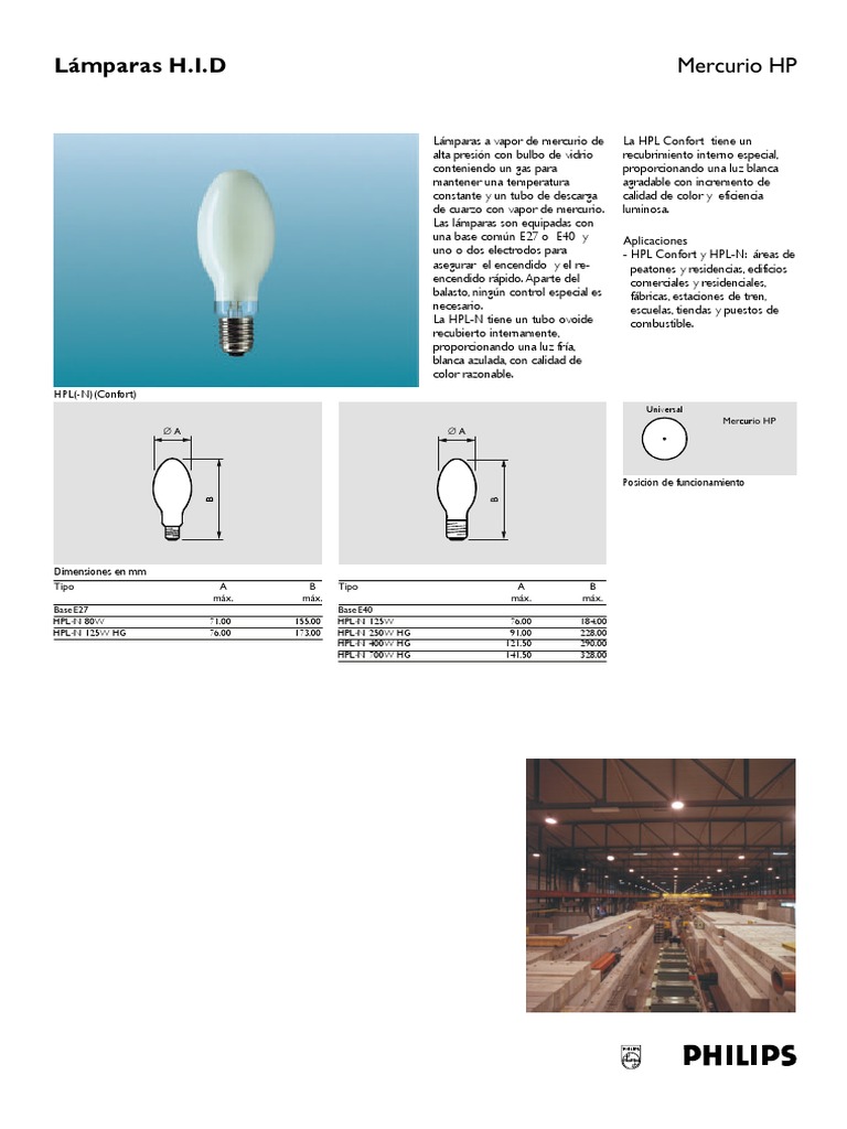 Lámpara HG HID | PDF | Mercurio (Elemento) | Química
