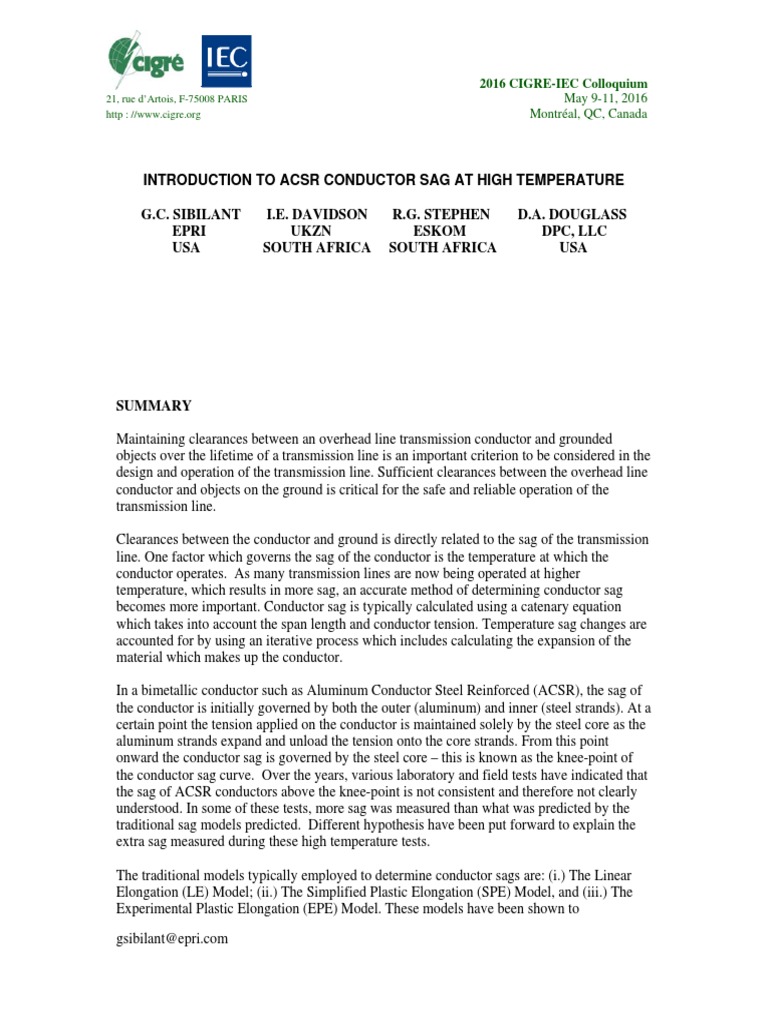 2016 Cigre Iec 027 | PDF | Electrical Conductor | Thermal Expansion