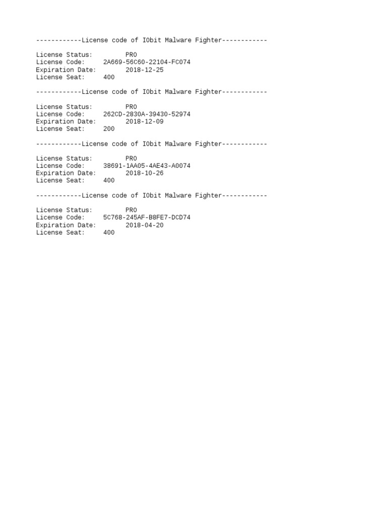 License Code of IObit Malware Fighter | PDF | Intellectual Works | Software