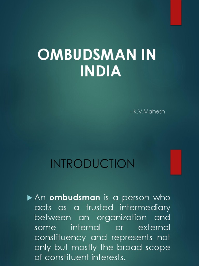 Ombudsman | PDF | Government Of India | Government