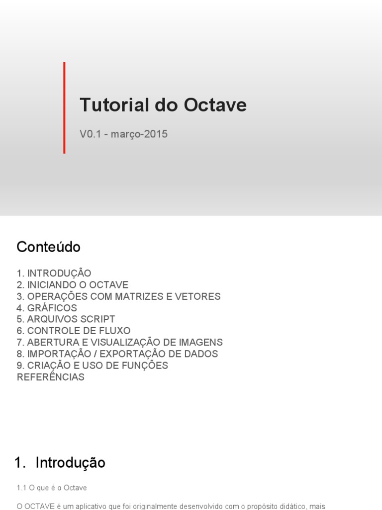 Tutorial Octave Essencial | PDF | Matlab | Matriz (Matemática)