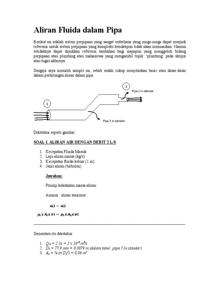 Aliran Fluida Dalam Pipa | PDF