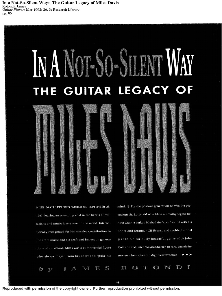 The Guitar Legacy of Miles Davis | PDF