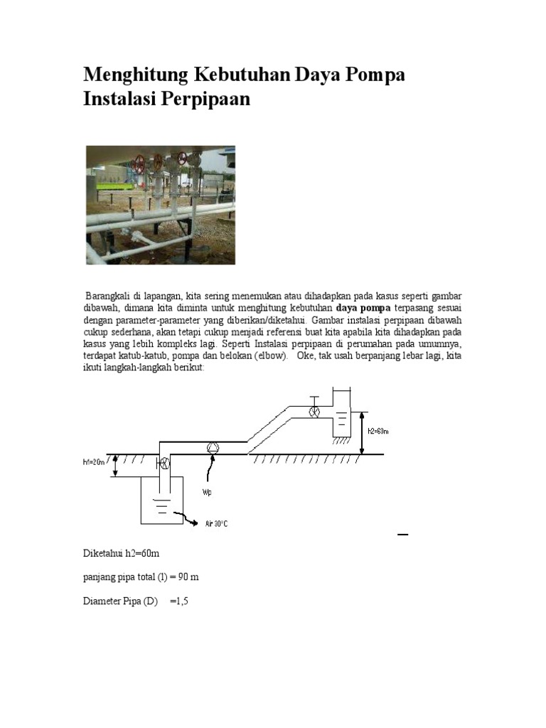 Cara Hitung Daya Pompa Perpipaan | PDF
