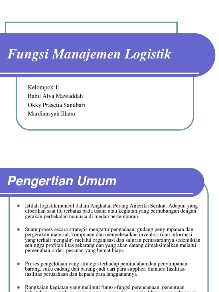 Manajemen Logistik | PDF
