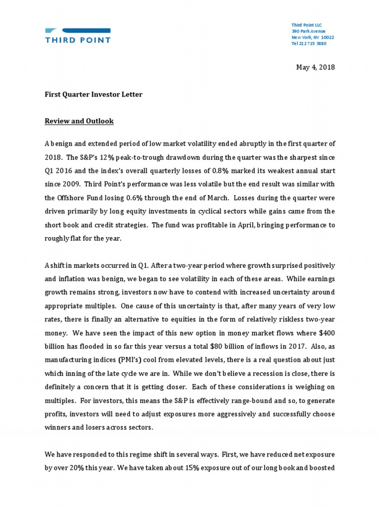 Third Point Q1 Letter | Investor | Investing