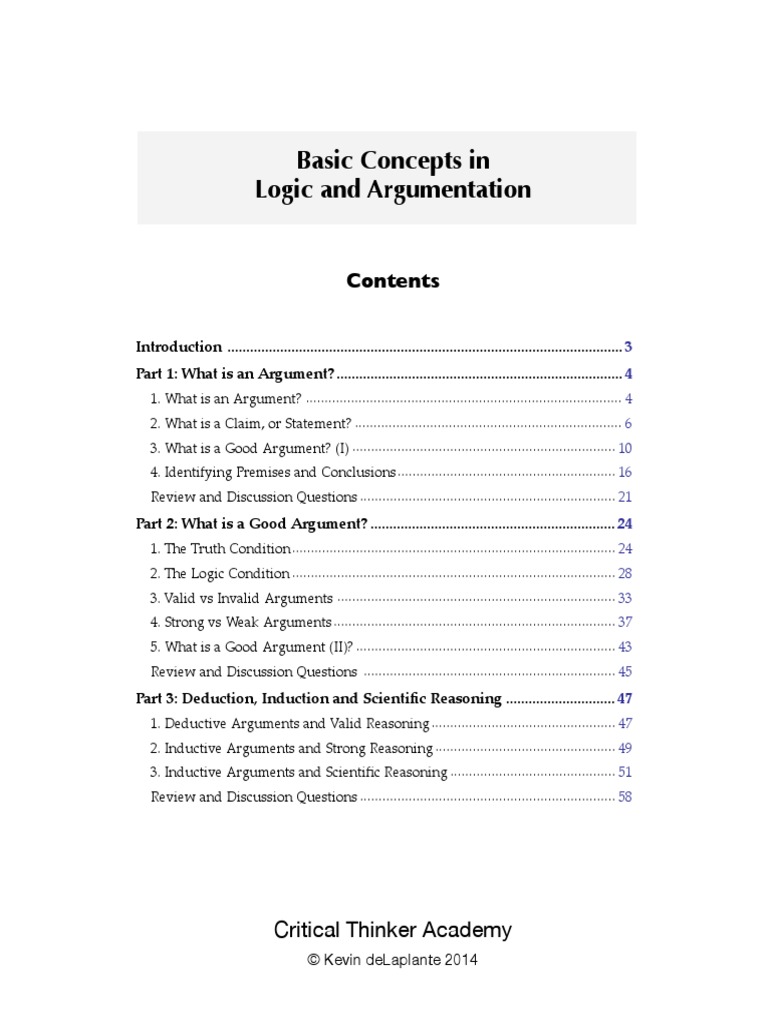 026 Basic-Concepts-In-Logic-And-Argumentation PDF | PDF | Validity | Argument