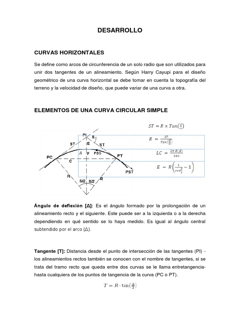 Curvas Horizontales | PDF | Espacio | Geometría