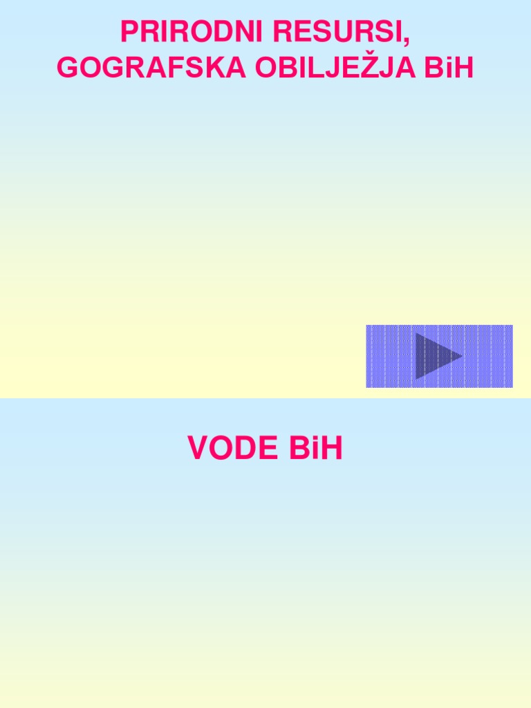 6.prirodni Resursi Bih - Vode | PDF