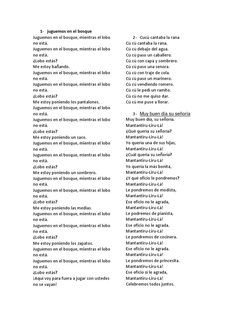 5 Rondas Infantiles | PDF | Ocio