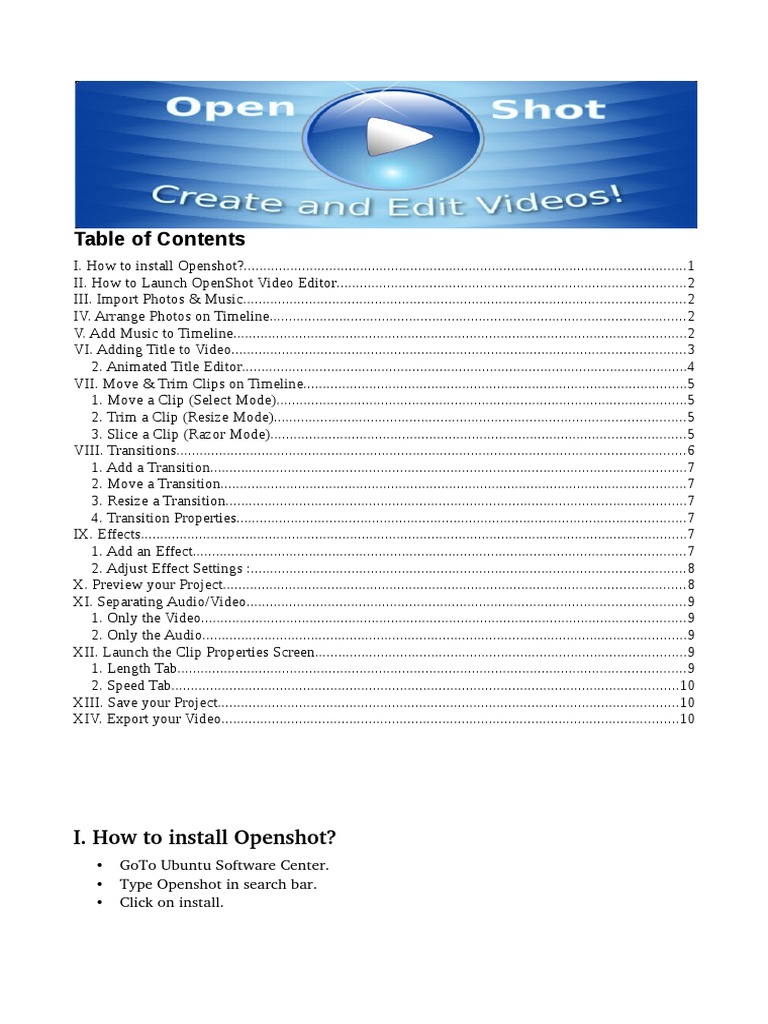 OpenShot Video Editing Guide | PDF | Icon (Computing) | System Software