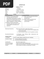 Lesson Plan Football | PDF | Reading Comprehension | Question