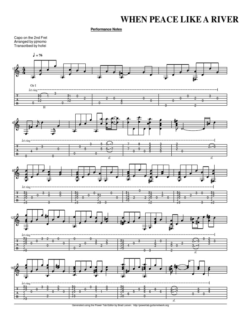 When Peace Like A River | PDF | Chordophones | String Instruments