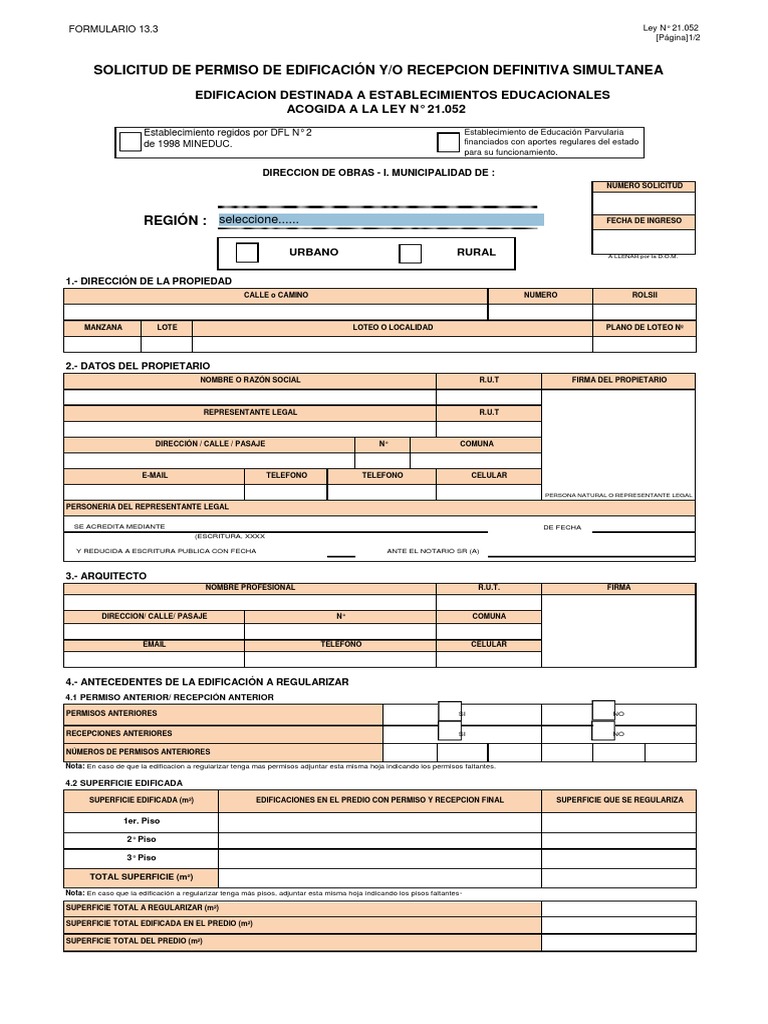Solicitud Permiso Edificación Educacional | PDF | Arquitecto | Business