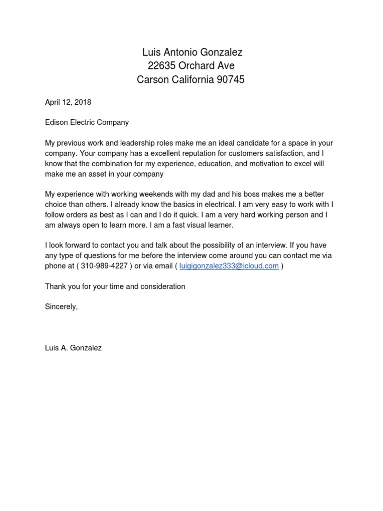 Letter of Intro | PDF