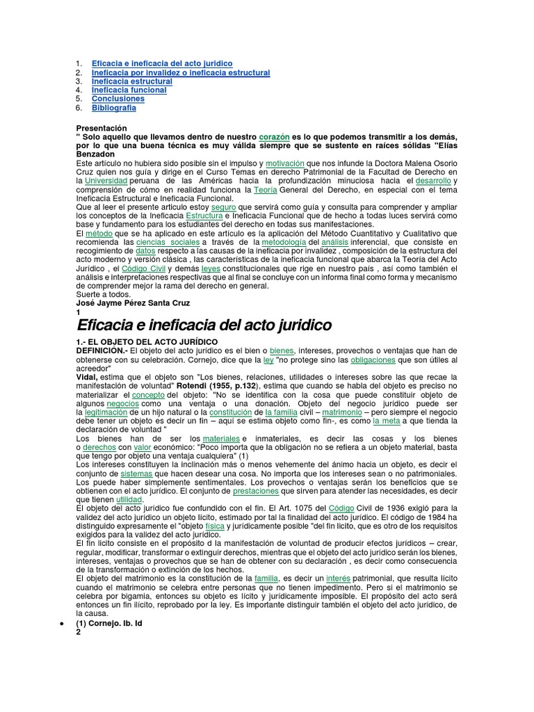 Eficacia e Ineficacia Del Acto Juridico | PDF | Pagos | Propiedad