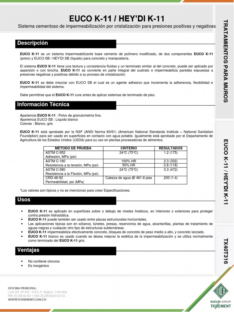 Hey'di K11 | PDF | Adhesión | Agua