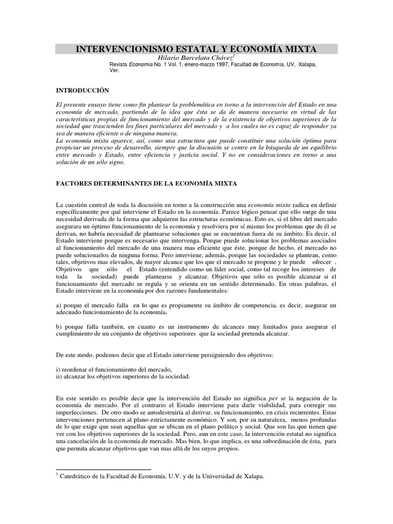 Intervencionismo Estatal y Economia Mixta | PDF | Empresa de propiedad ...