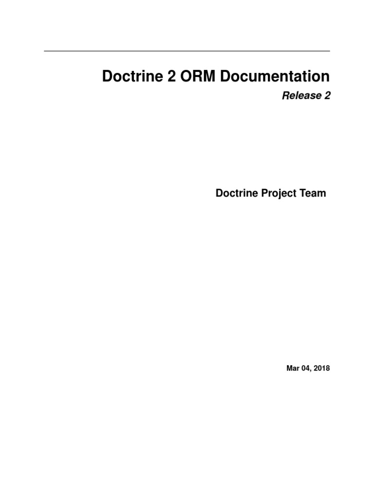 Doctrine Orm | PDF | Object Relational Mapping | Databases
