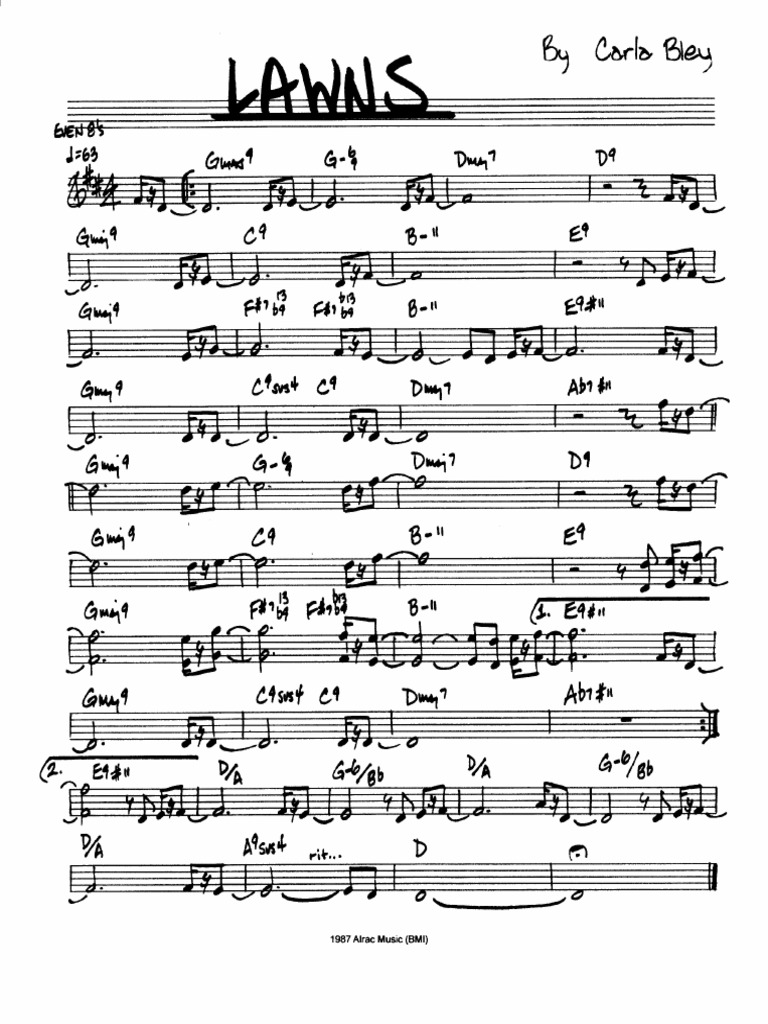 Lawns Lead Sheet PDF | PDF
