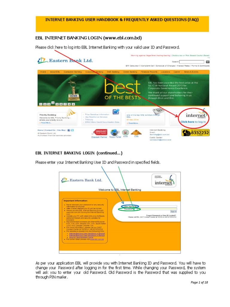 EBL Internet Banking Guide | PDF | Password | Online Banking