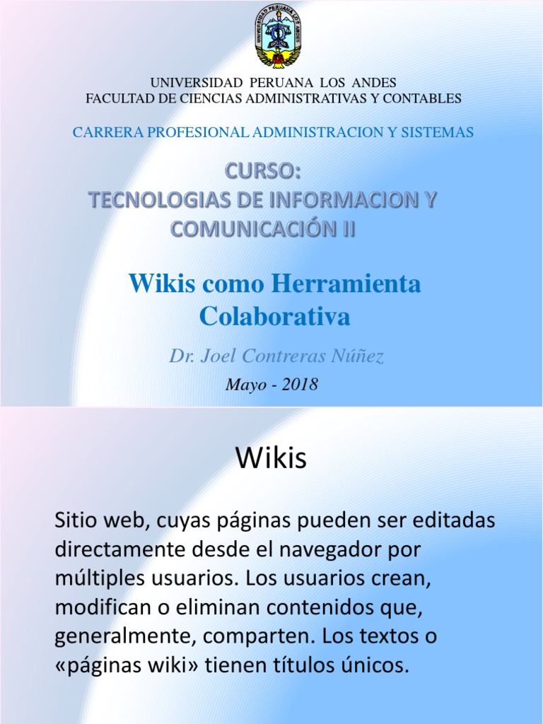 Clase Tics II 06 | PDF | Wiki | Sitios web