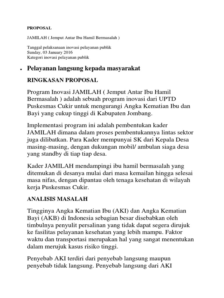 Proposal Jamilah | PDF