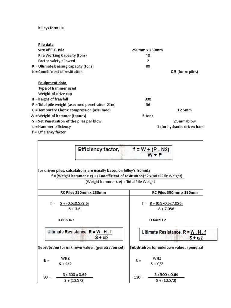 Hilley's Formula | PDF | Ton | Deep Foundation