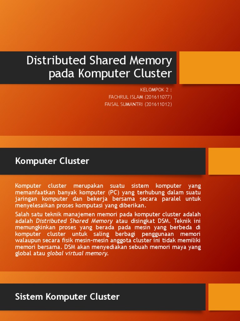 Distributed Shared Memory Pada Komputer Cluster | PDF