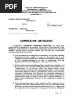 Sample Unjust Vexation, Grave Threats Complaint | PDF