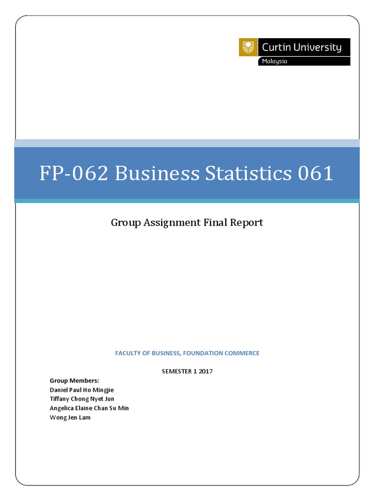 Business Statistics Report Sample | PDF | Correlation And Dependence ...