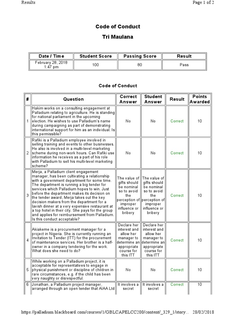 Code of Conduct Training | Bribery | Business