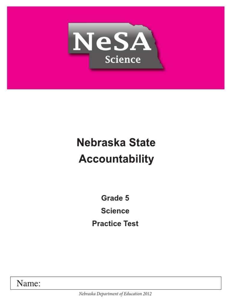 2011 2012 NeSA Science Practice Test GR 5 | PDF | Celsius | Multiple Choice