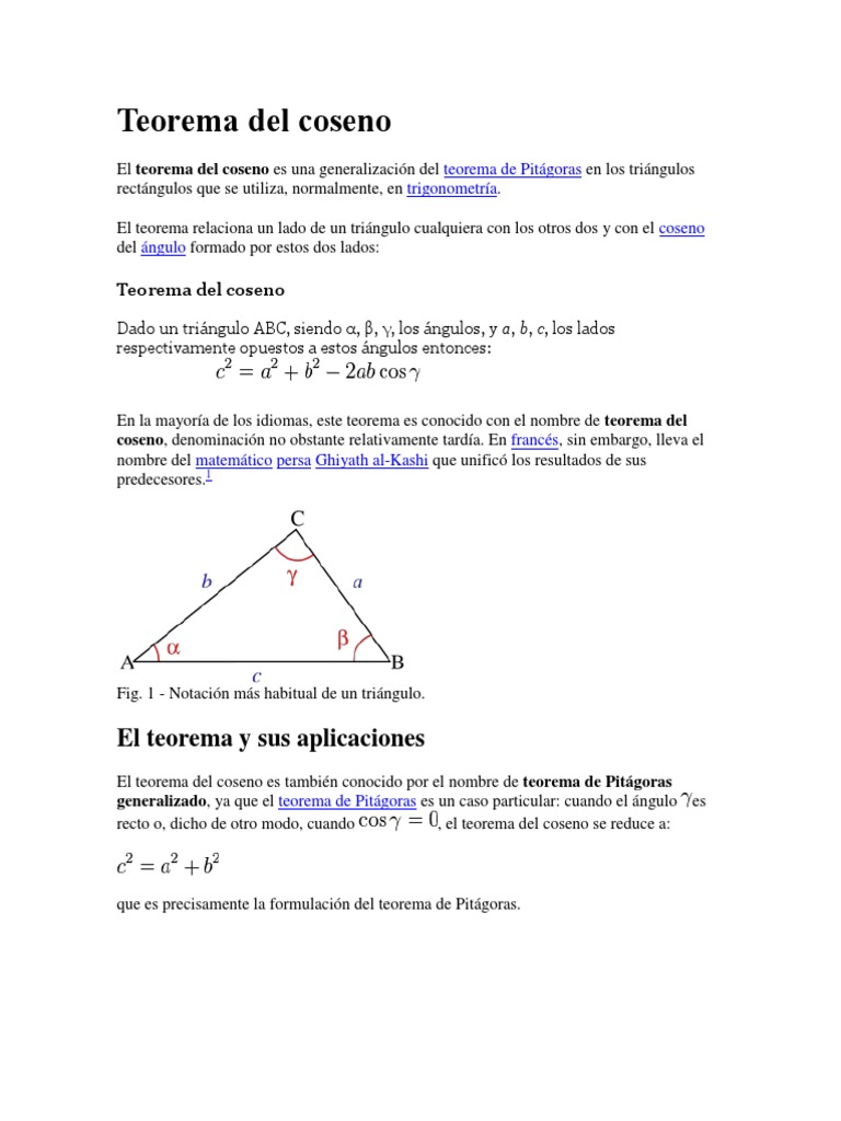 Teorema Del Coseno | PDF